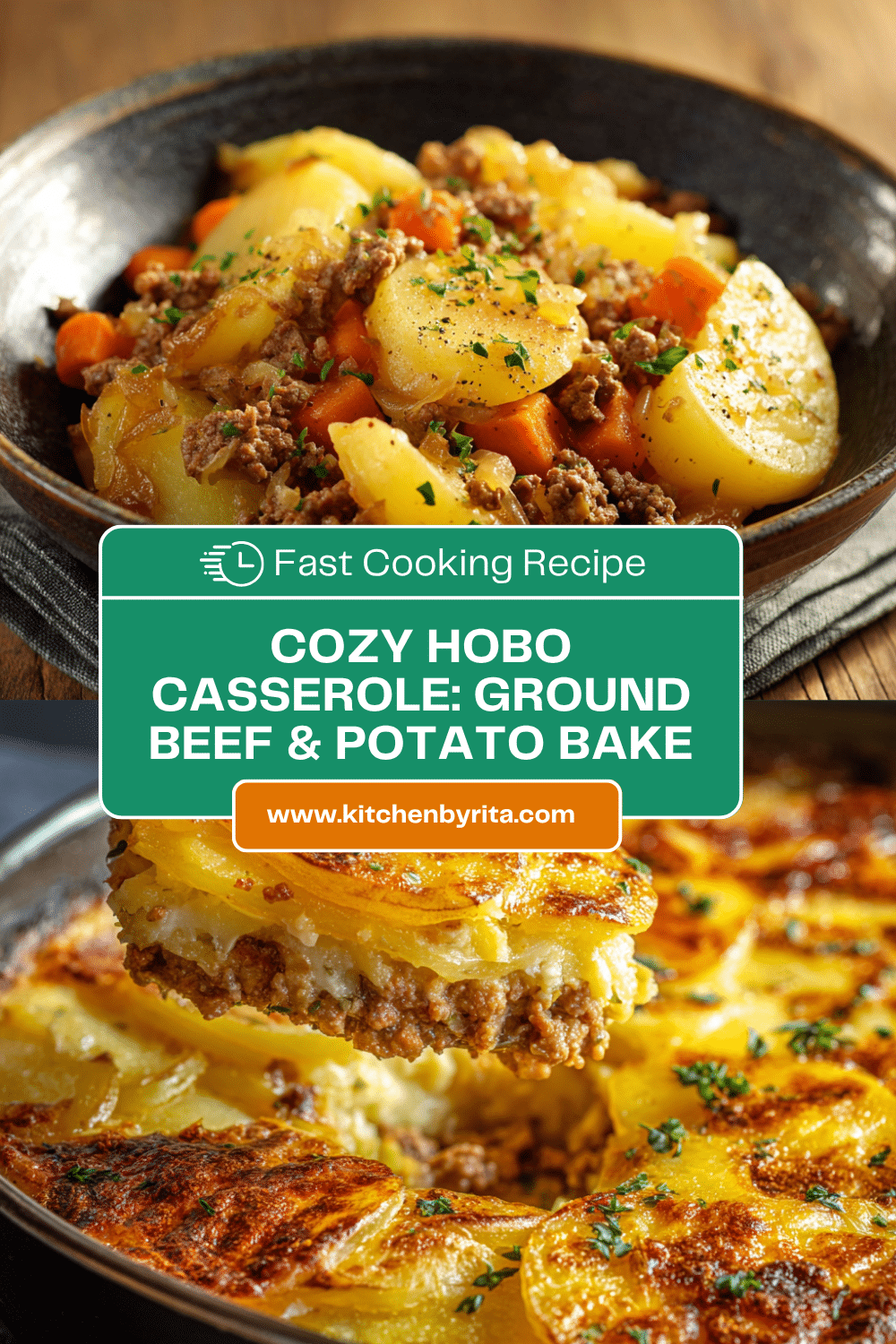 Hobo Casserole Rustic Ground Beef and Potato Bake Recipe - Comfort Meal ...