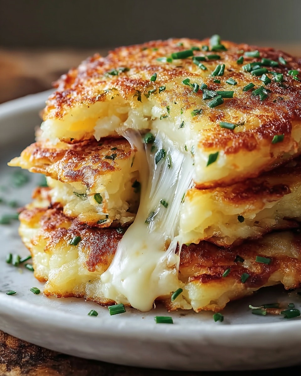 Potato and Onion Cheese Pancakes with Tomato-Mozzarella Filling